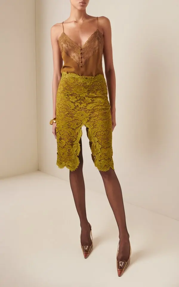 Saint Laurent Lace-trimmed Silk Camisole