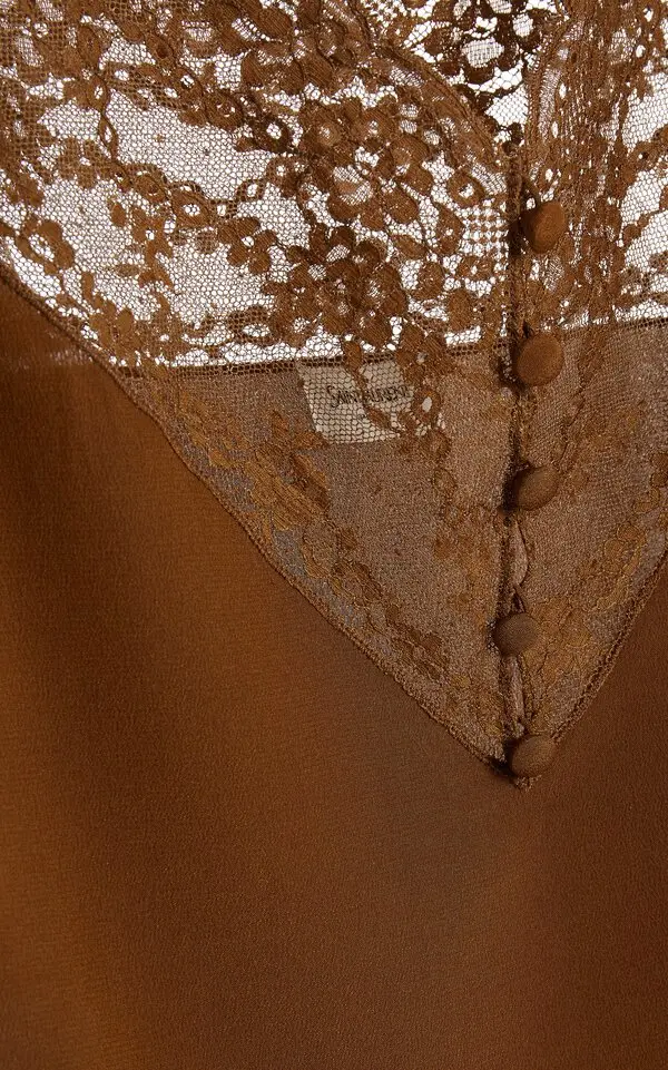 Saint Laurent Lace-trimmed Silk Camisole
