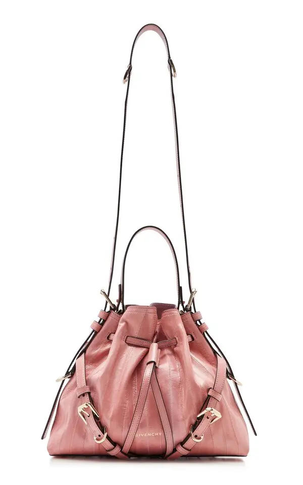 Givenchy Voyou Small Fish Skin Leather Bucket Bag - Pink