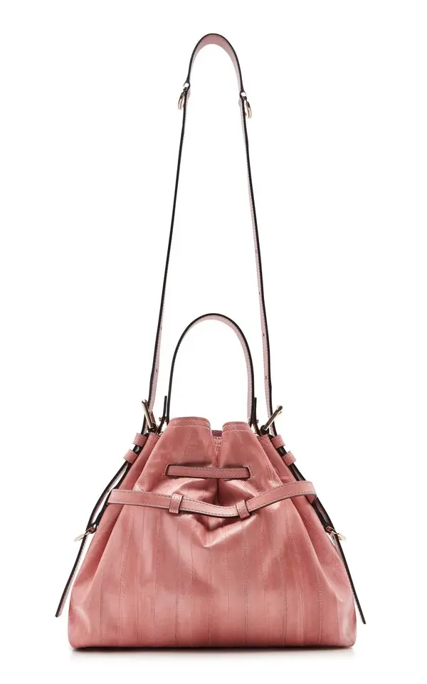 Givenchy Voyou Small Fish Skin Leather Bucket Bag - Pink