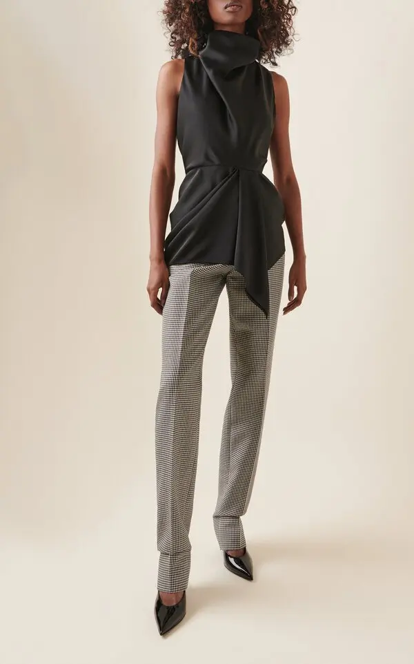 Givenchy Gingham Wool-mohair Cigarette Pants