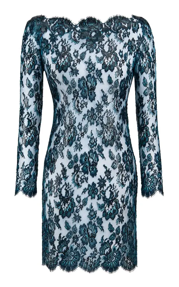 Saint Laurent Silicone-coated Lace Mini Dress