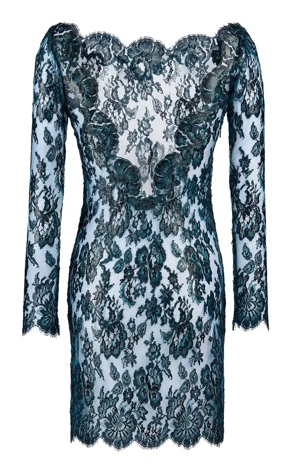 Saint Laurent Silicone-coated Lace Mini Dress
