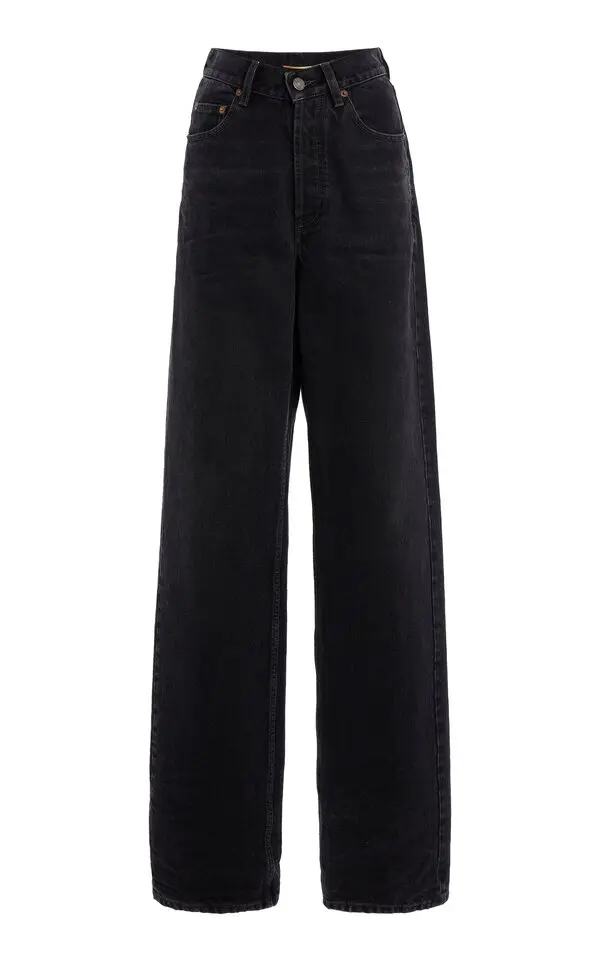 Saint Laurent V-waist Mid-rise Straight-leg Jeans