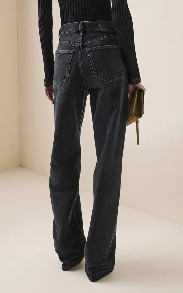 Saint Laurent V-waist Mid-rise Straight-leg Jeans