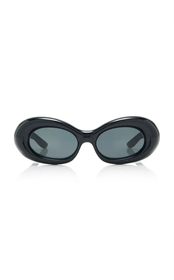 Saint Laurent Oval-framed Bio-injection Sunglasses - Black