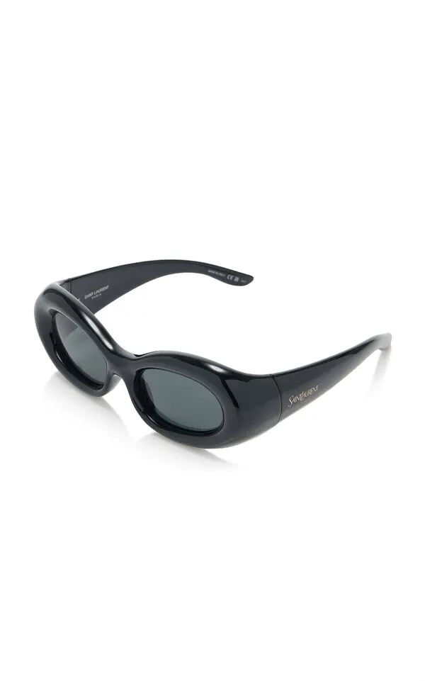 Saint Laurent Oval-framed Bio-injection Sunglasses - Black