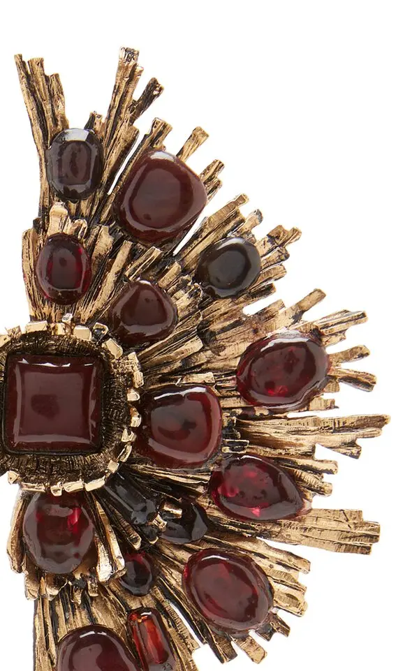 Saint Laurent Sunray Resin And Glass Metal Earrings