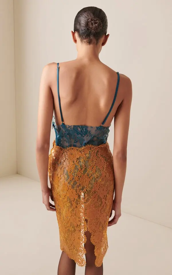 Saint Laurent Silicone-coated Lace Bodysuit