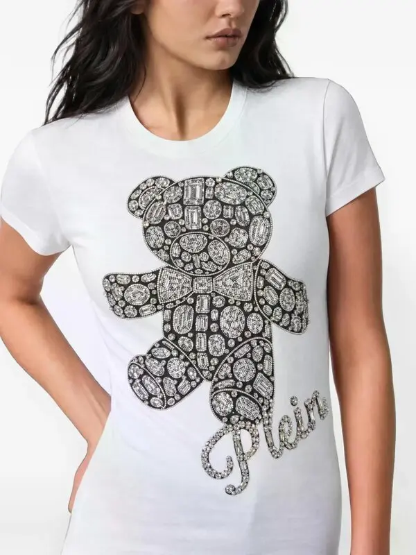 Philipp Plein Teddy-embellished T-shirt - White