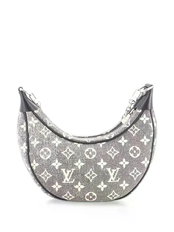 LOUIS VUITTON Loop Handbag Monogram Jacquard Denim Hobo Bag - Grey