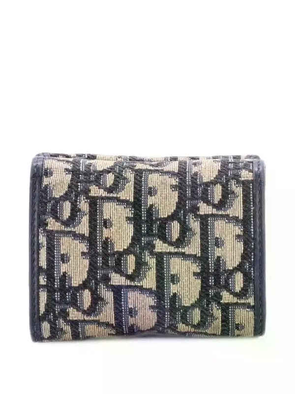 Dior 30 Montaigne Flap Wallet Oblique Canvas Compact Small Wallets