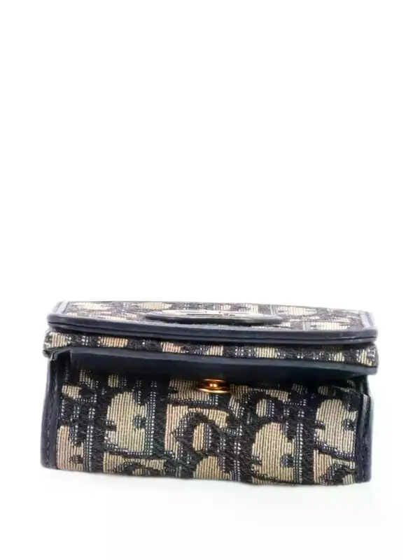 Dior 30 Montaigne Flap Wallet Oblique Canvas Compact Small Wallets