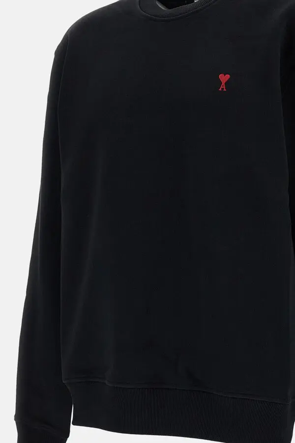AMI Paris Felpa Girocollo Red De Coeur - Nero