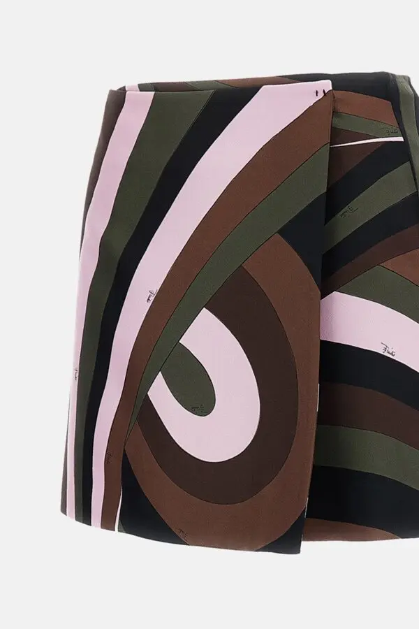 Emilio Pucci Mini Gonna In Twill Di Seta - Multicolor