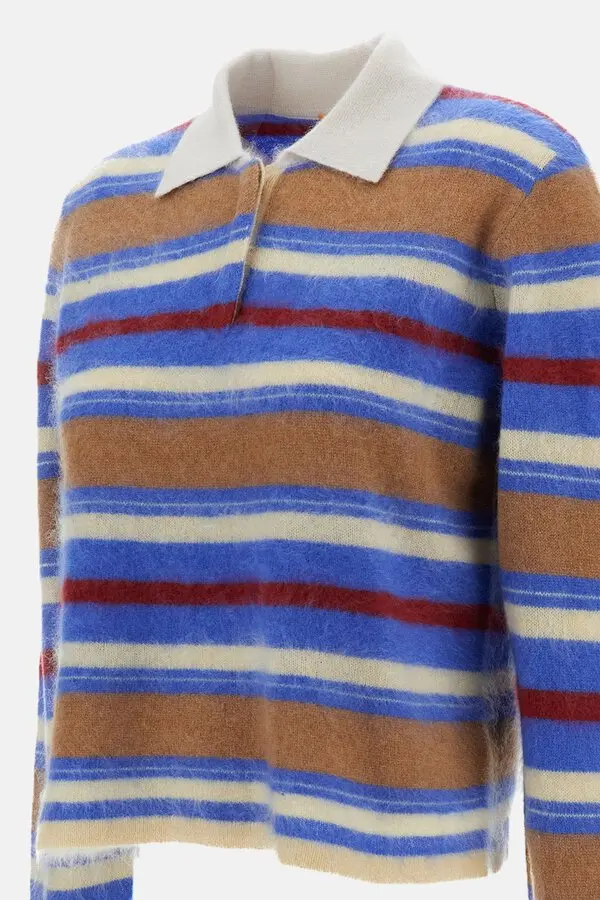 Guest In Residence Polo Rugby Cropped In Cashmere Grizzly - Multicolore