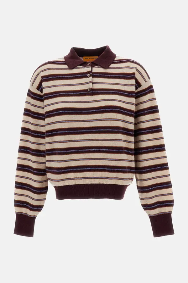 Guest In Residence Polo In Cashmere A Righe Collegiate - Multicolor