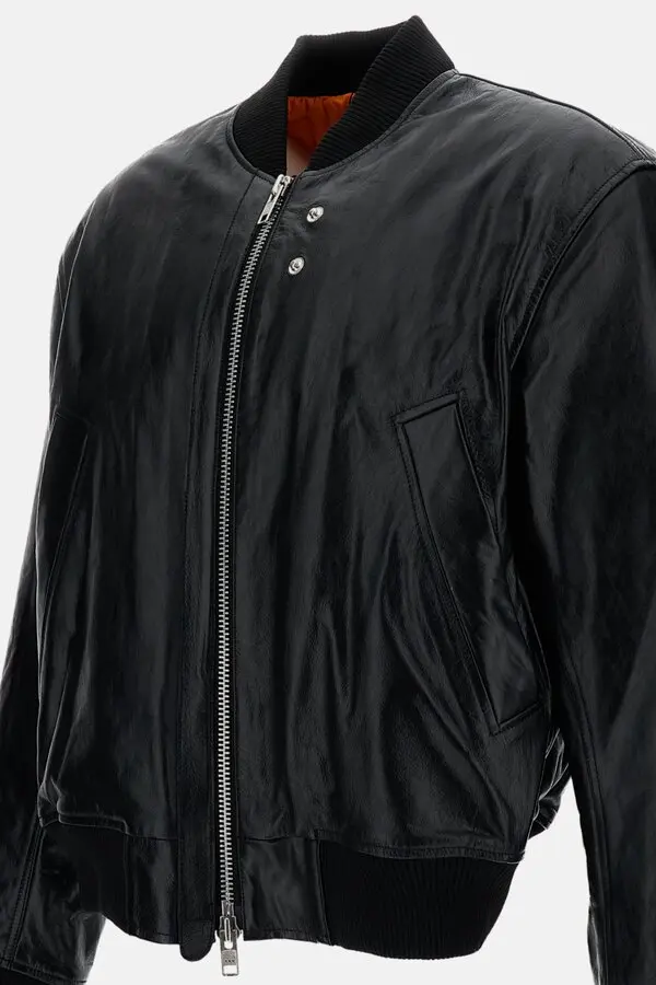 SUNFLOWER Giacca Bomber In Pelle - Nero