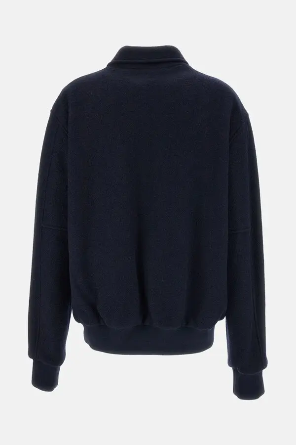 META CAMPANIA COLLECTIVE Bomber Varsity Elio In Lana Cotta - Blue