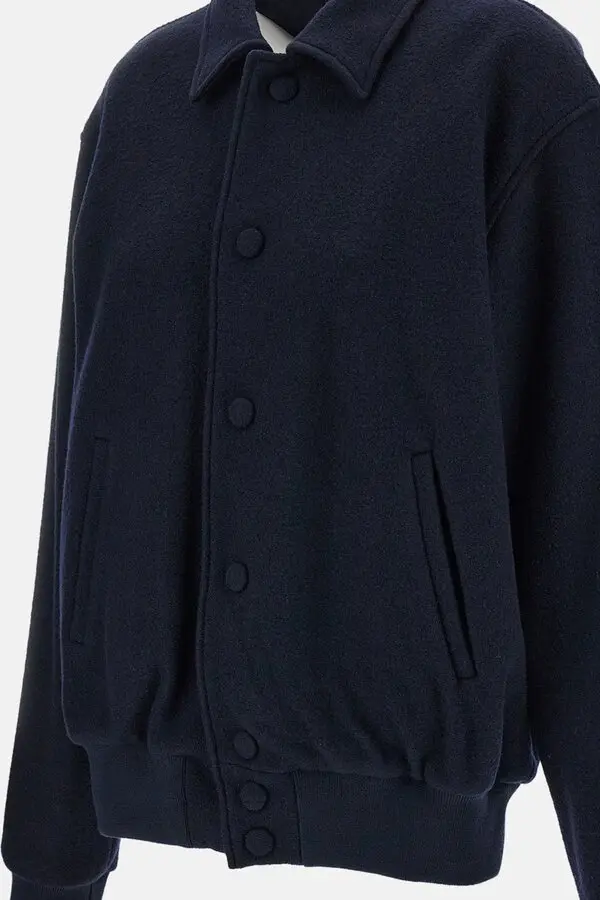 META CAMPANIA COLLECTIVE Bomber Varsity Elio In Lana Cotta - Blue