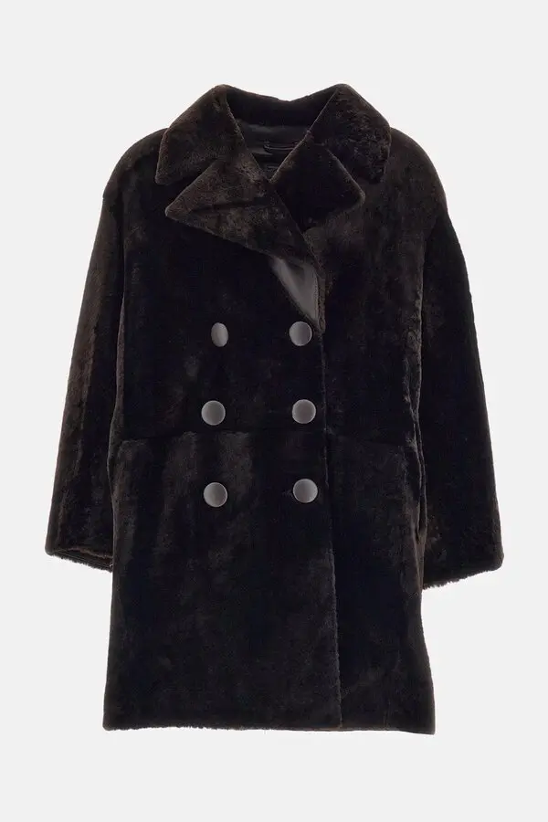 DESA 1972 Caban Doppiopetto In Shearling - Marrone
