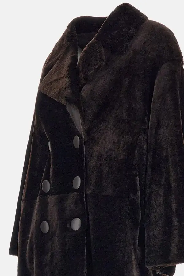 DESA 1972 Caban Doppiopetto In Shearling - Marrone