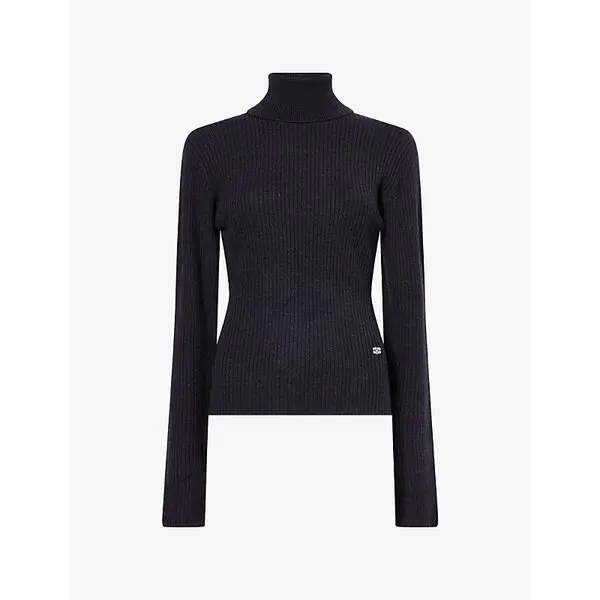 GANNI Ribbed Turtleneck Wool-blend Jumper