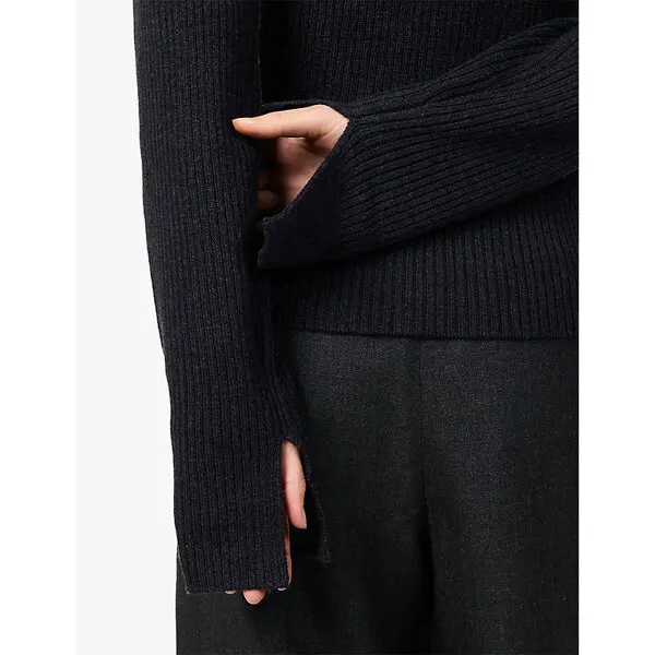 GANNI Ribbed Turtleneck Wool-blend Jumper