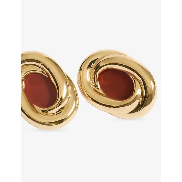 Monica Vinader Ochre 18ct Yellow Vermeil And Gemstone Stud Earrings