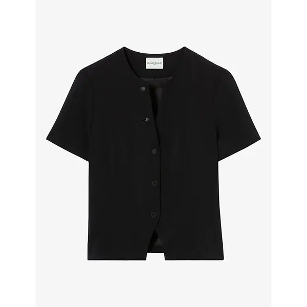 Claudie Pierlot V-neck Slim-fit Stretch-woven Top