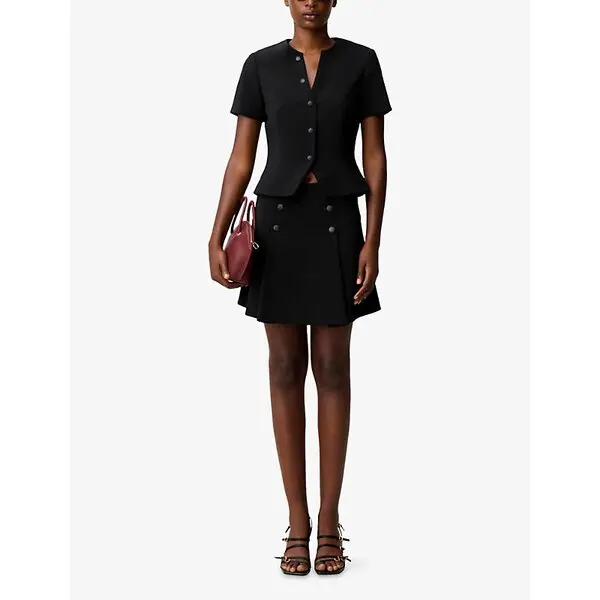 Claudie Pierlot V-neck Slim-fit Stretch-woven Top