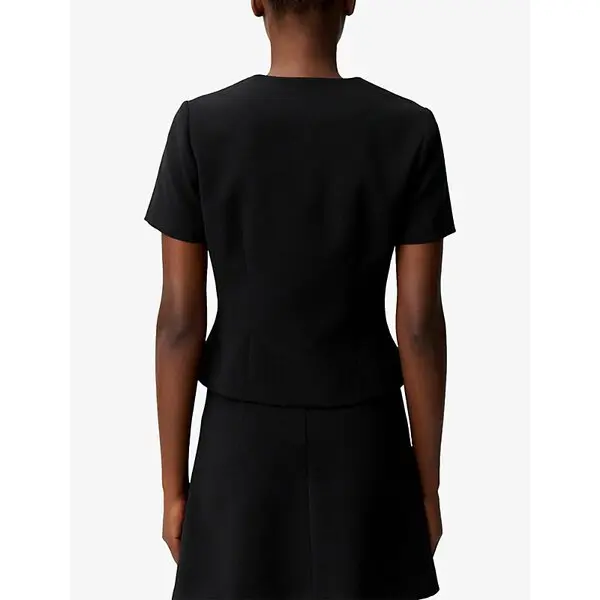 Claudie Pierlot V-neck Slim-fit Stretch-woven Top