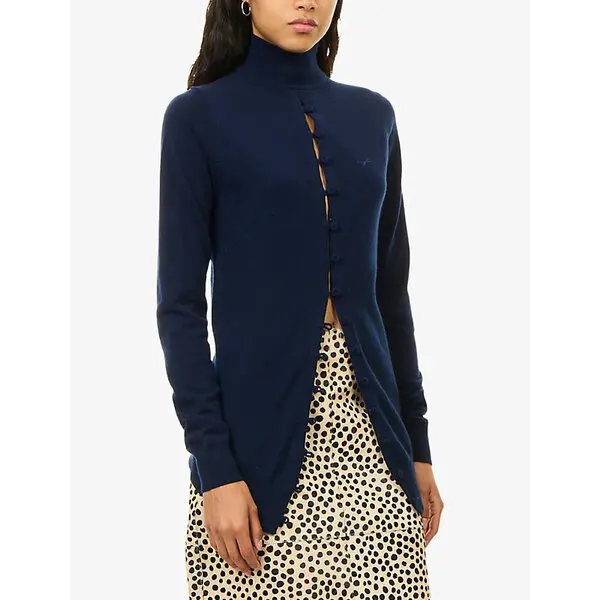 MUGLER Button-through Cashmere Knit Top