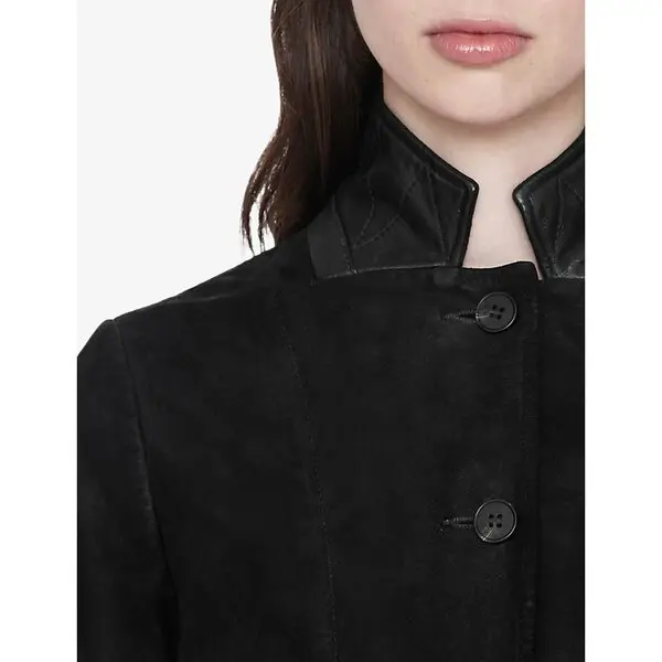 ALLSAINTS Surveya Single-breasted Suede Blazer