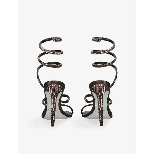 Rene Caovilla Cleo 105 Jewelled Wrap Leather Sandals