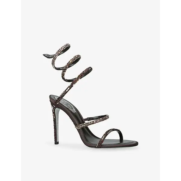 Rene Caovilla Cleo 105 Jewelled Wrap Leather Sandals