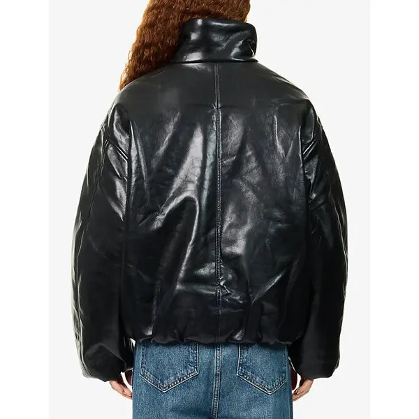 ANINE BING Cyrus Boxy-fit Leather-blend Jacket