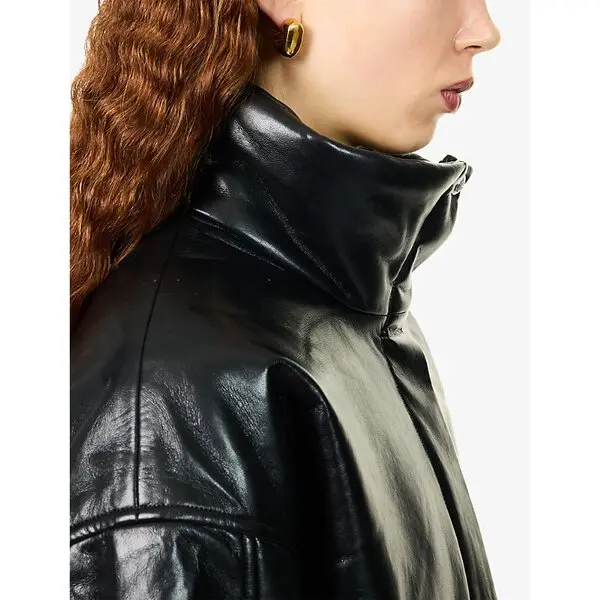 ANINE BING Cyrus Boxy-fit Leather-blend Jacket