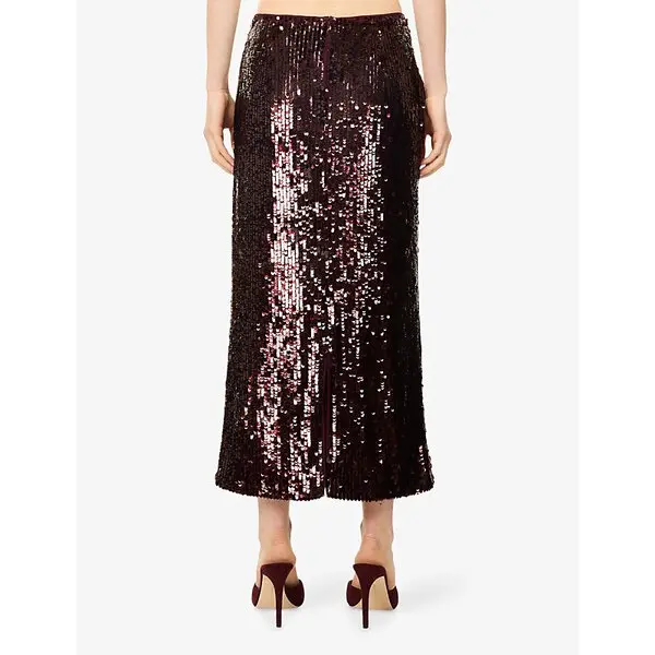 Simkhai Nikki Sequin-embellished Midi Skirt