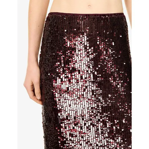 Simkhai Nikki Sequin-embellished Midi Skirt