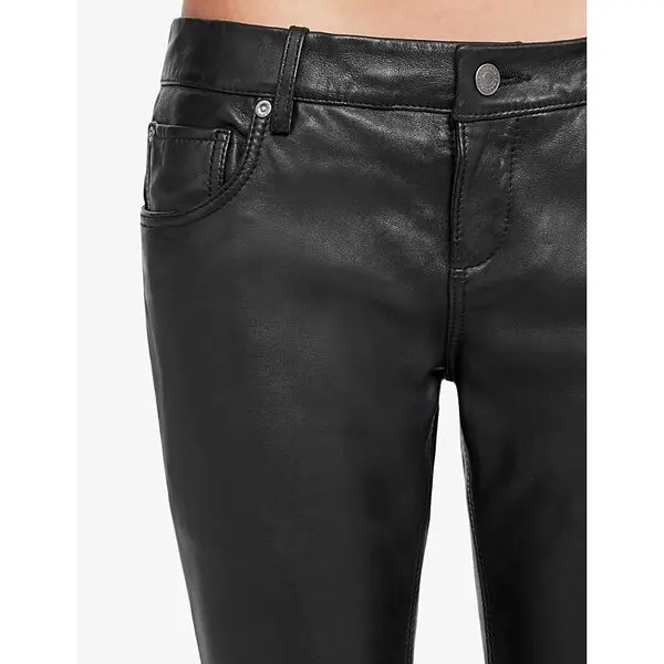 ALLSAINTS Riella Bootcut-leg Low-rise Leather Trousers
