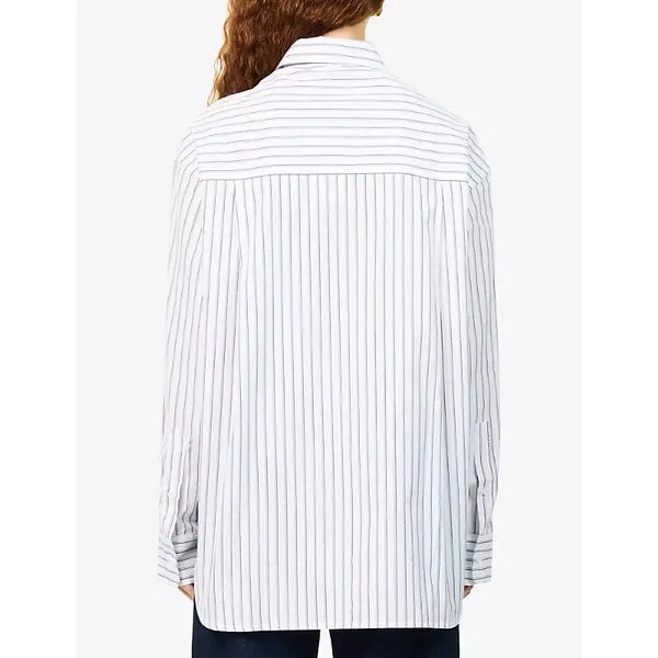 ANINE BING Scott Striped Cotton Shirt