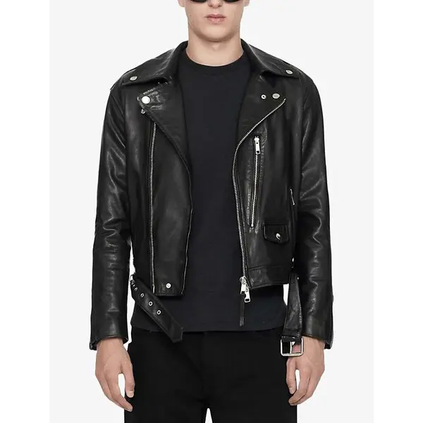 ALLSAINTS Neo Slim-fit Leather Biker Jacket Xxl