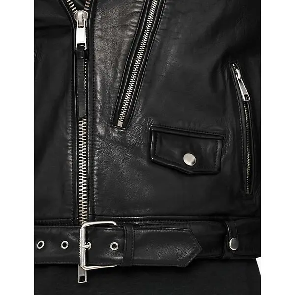 ALLSAINTS Neo Slim-fit Leather Biker Jacket Xxl