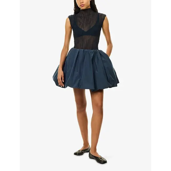 Issey Miyake Correlation Woven Balloon Mini Skirt