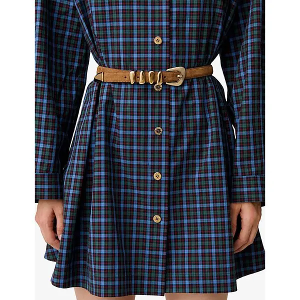 Claudie Pierlot Sculptural-buckle Suede Belt