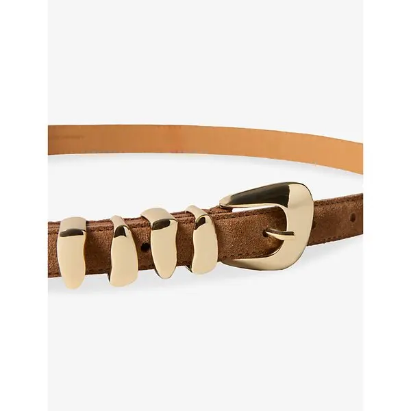 Claudie Pierlot Sculptural-buckle Suede Belt