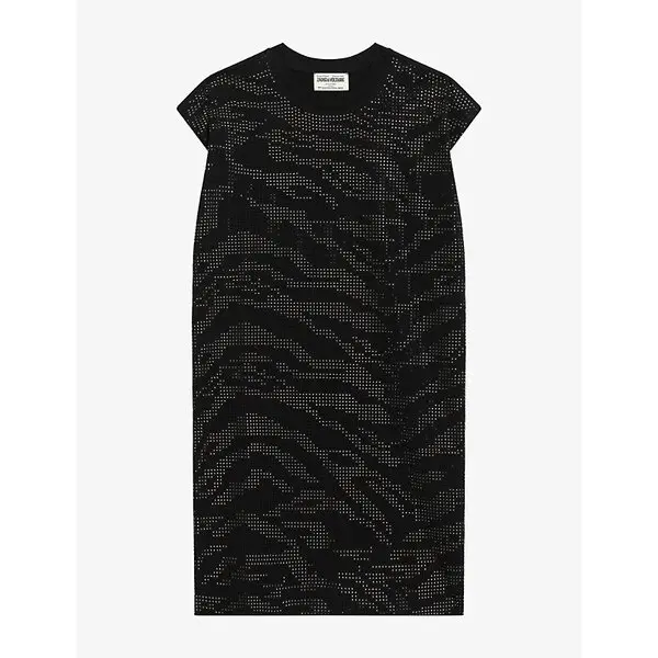 Zadig&Voltaire Roe Rhinestone-embellished Cotton Mini Dress