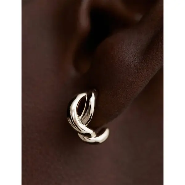 Monica Vinader Ochre Sterling- Huggie Earrings
