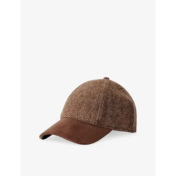 HACKETT  Herringbone Wool-blend Baseball Cap